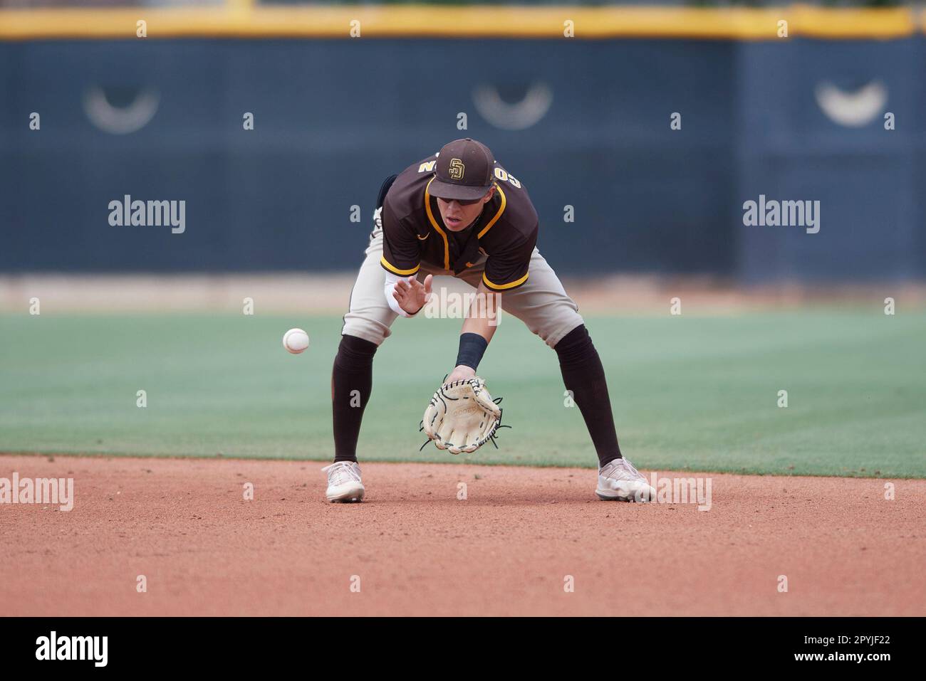 Second baseman Spence Coffman (18) of the San Diego Padres during an ...