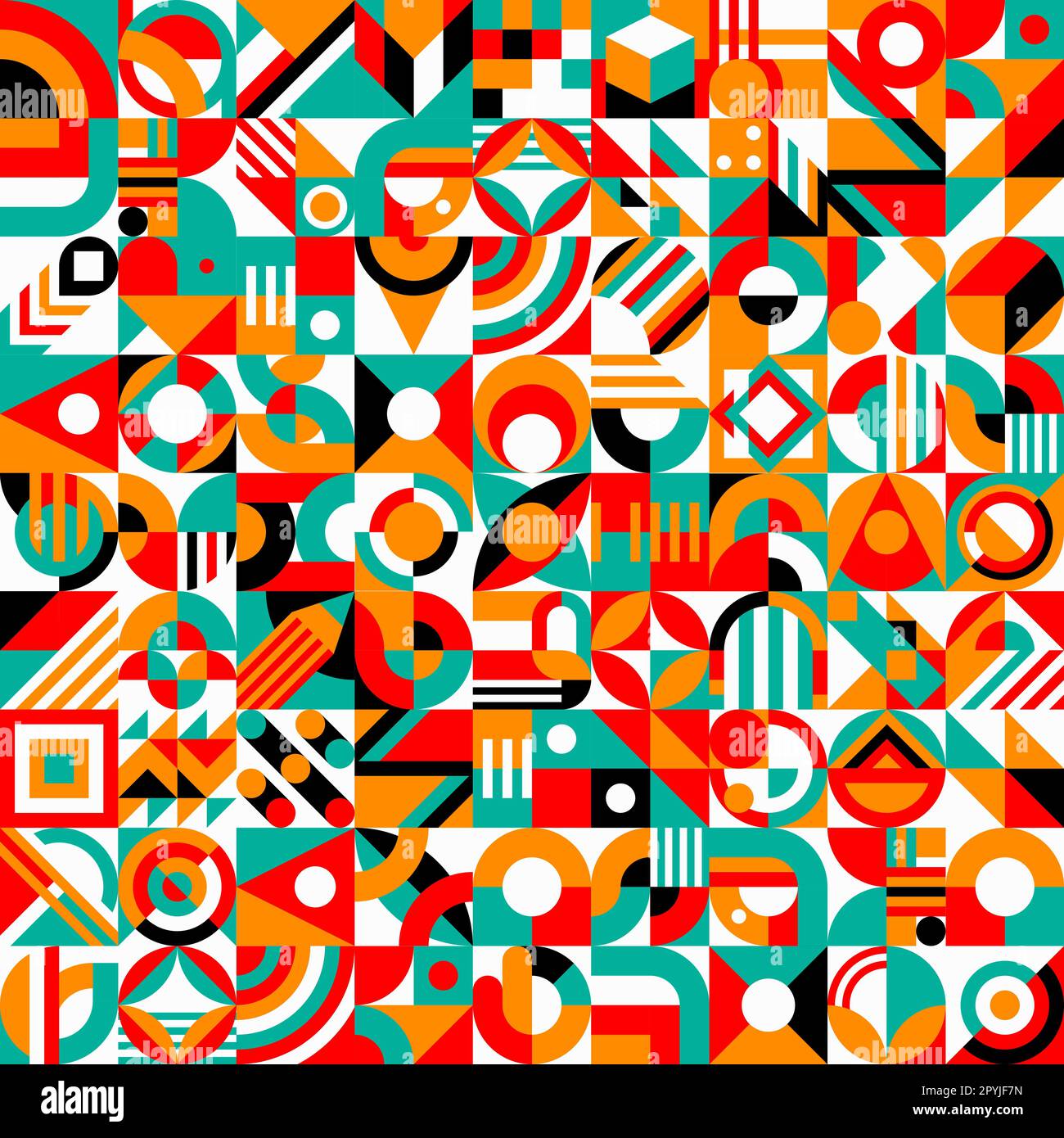 Bauhaus element seamless pattern. Modern vector geometric scandinavian ...