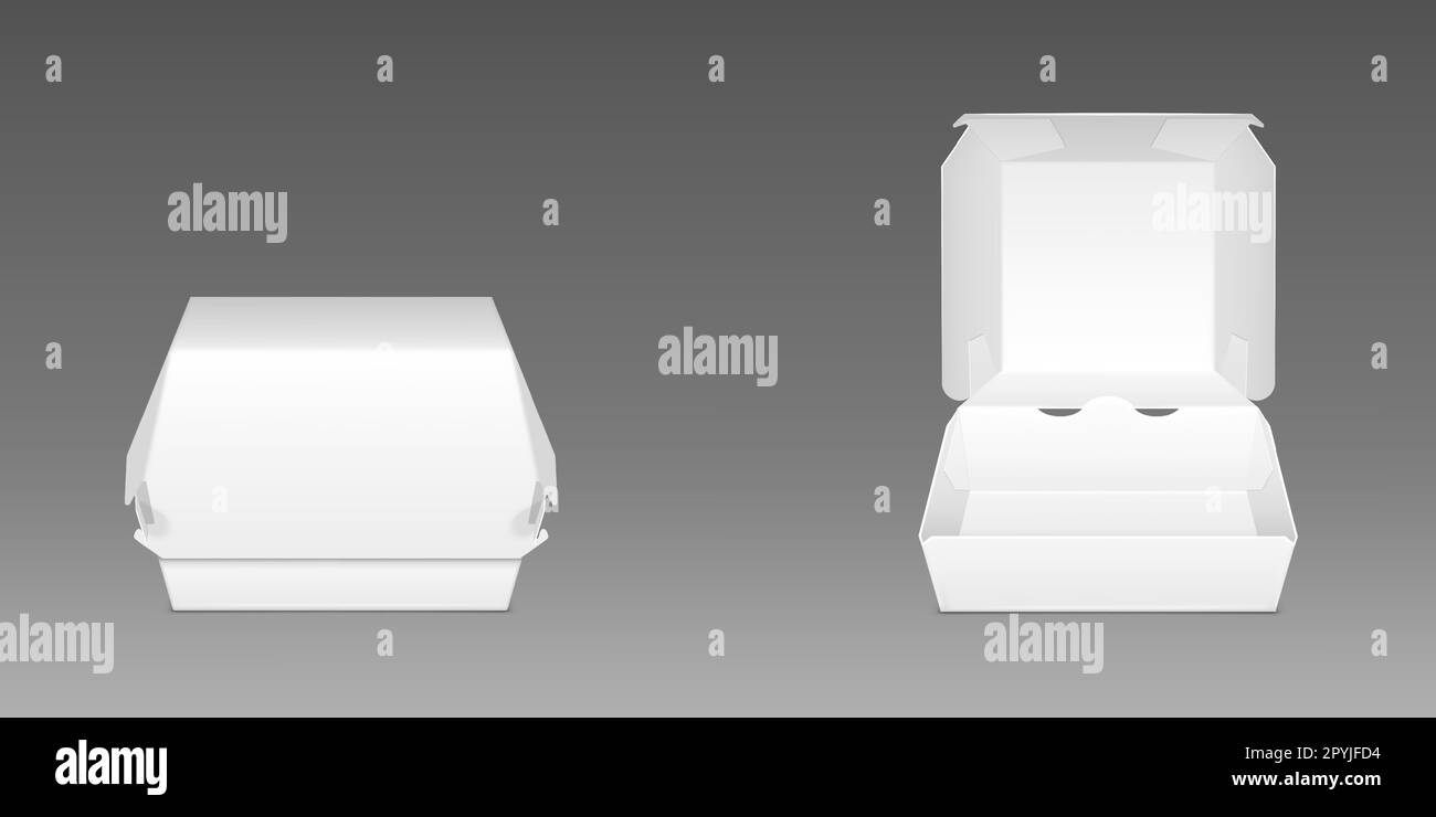 White cardboard burger box Stock Vector Images - Alamy
