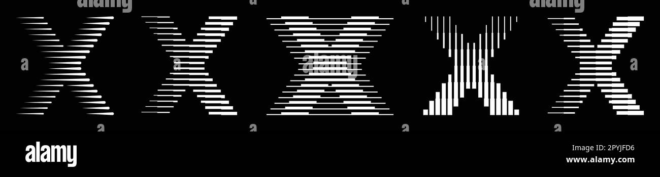 Set monogram logo letter x lines abstract modern art vector ...