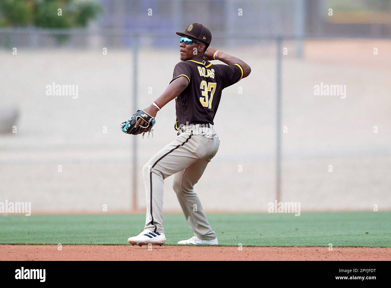 Shortstop Yendry Rojas (37) of the San Diego Padres during an Extended ...