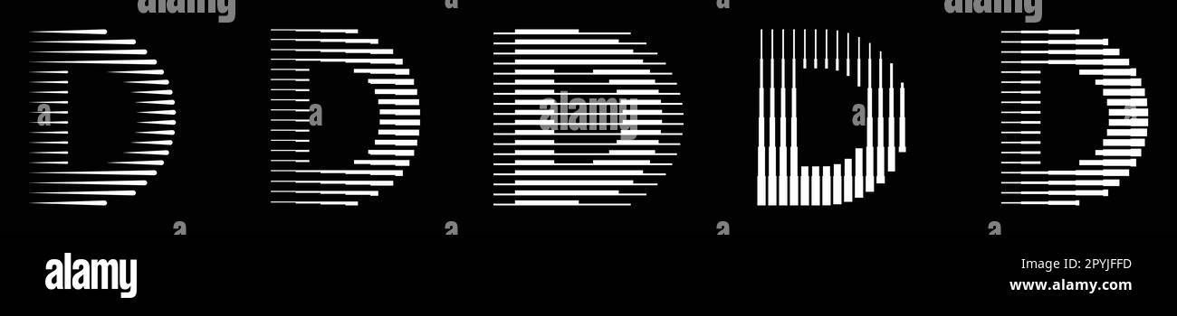 Set monogram logo letter d lines abstract modern art vector ...