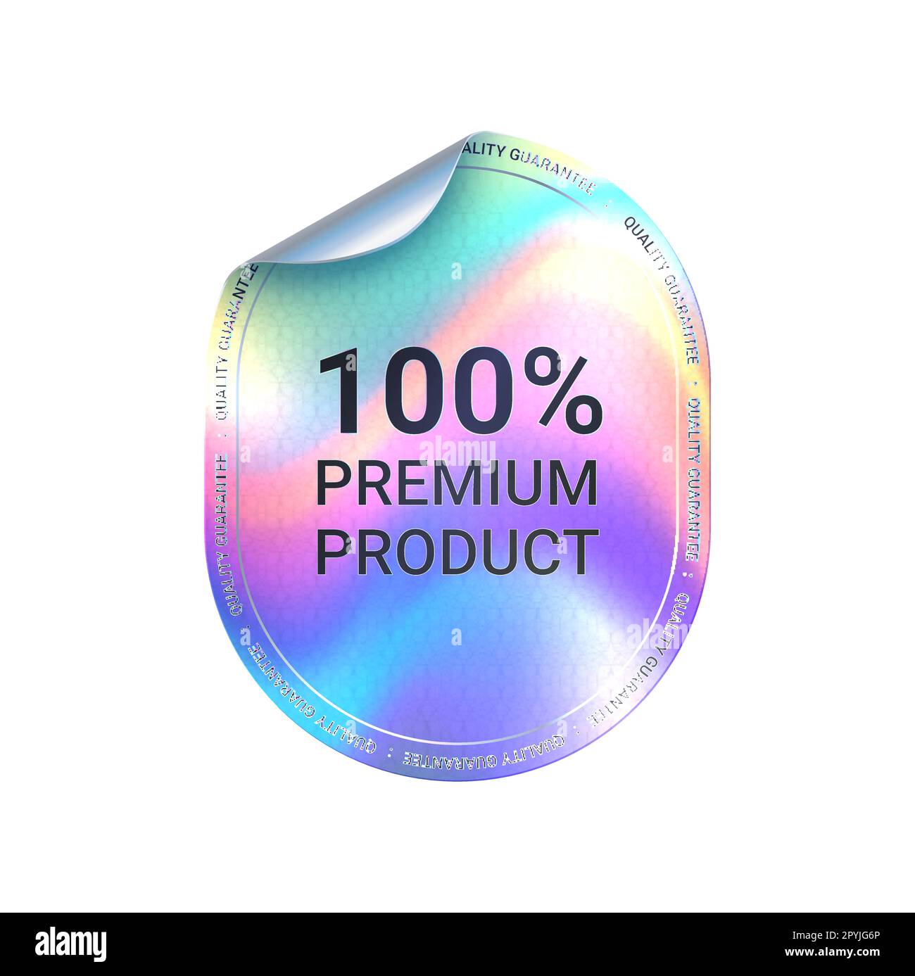 Product premium quality hologram ellipse sticker. Official certificate ...