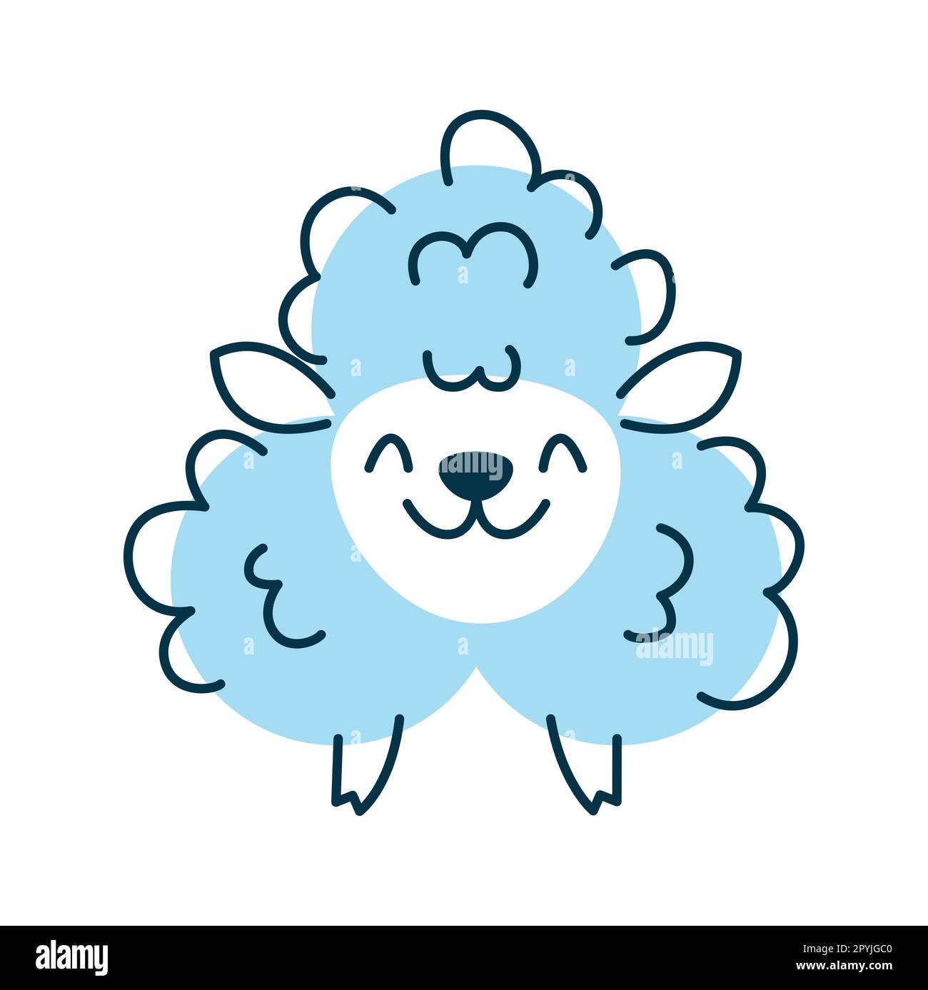 Sheep of circles, math cartoon character shape. Funny lamb creature ...