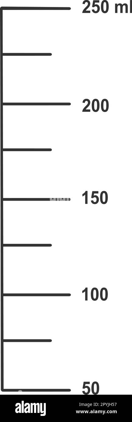 Scale with 200 ml liquid volume for measuring cups to preparing cooking or chemistry flasks ...