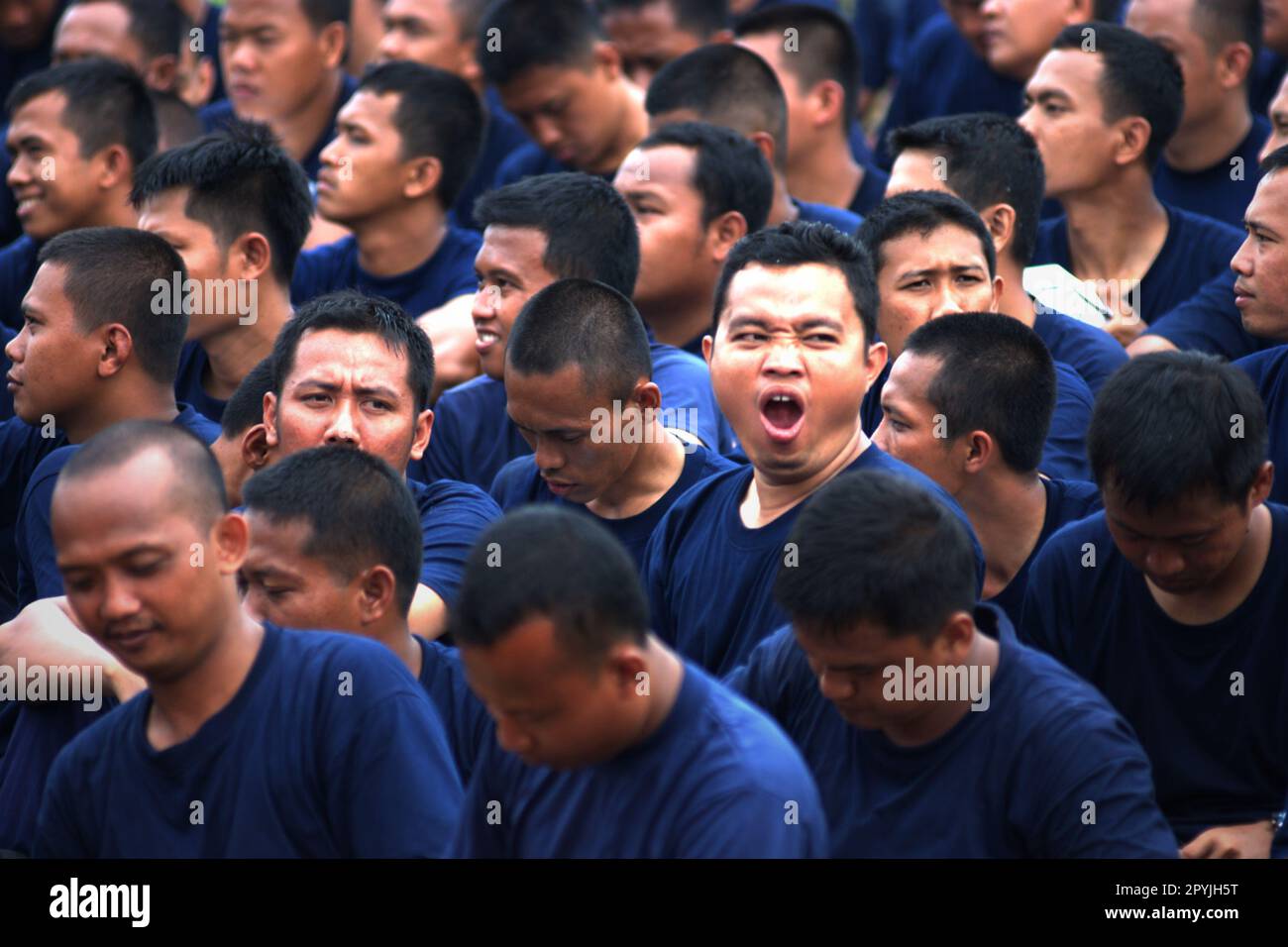 Members of Jakarta's firefighting squad attending a preparation for the ...