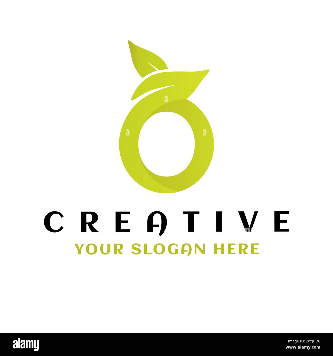 Letter O logo design Template. Initial O letter logo with leaf. o ...