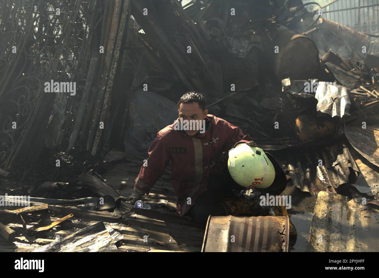 Resting after firefighting hi-res stock photography and images - Alamy