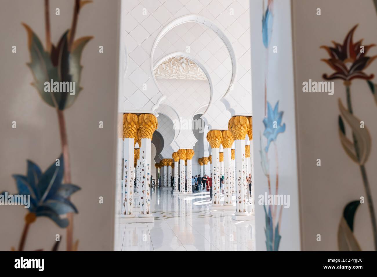 15 January 2023, Abu Dhabi, UAE: The architectural arches in Sheikh ...
