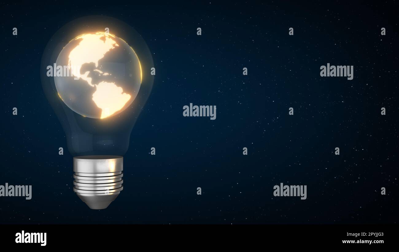 Earth hour day with earth inside light bulb Stock Photo - Alamy