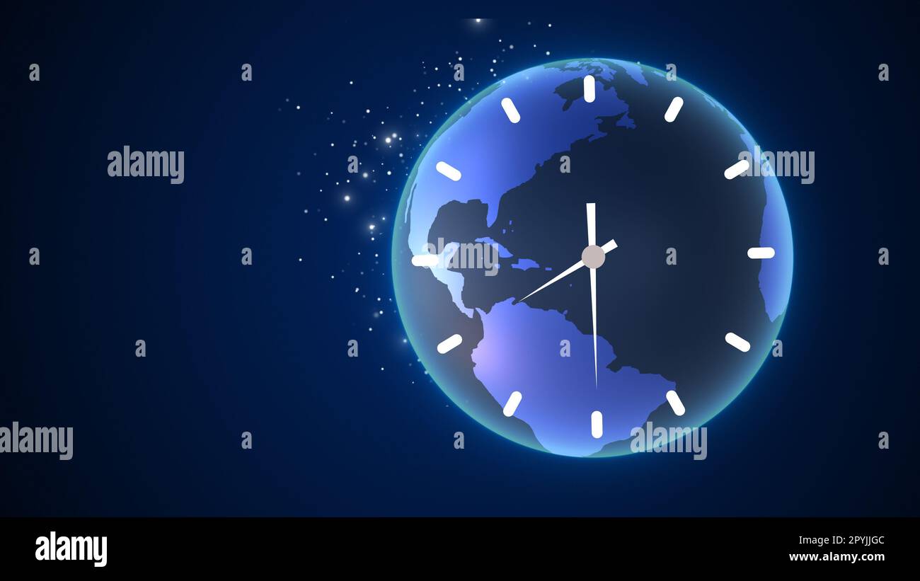Earth hours day with revolving clock Stock Photo - Alamy