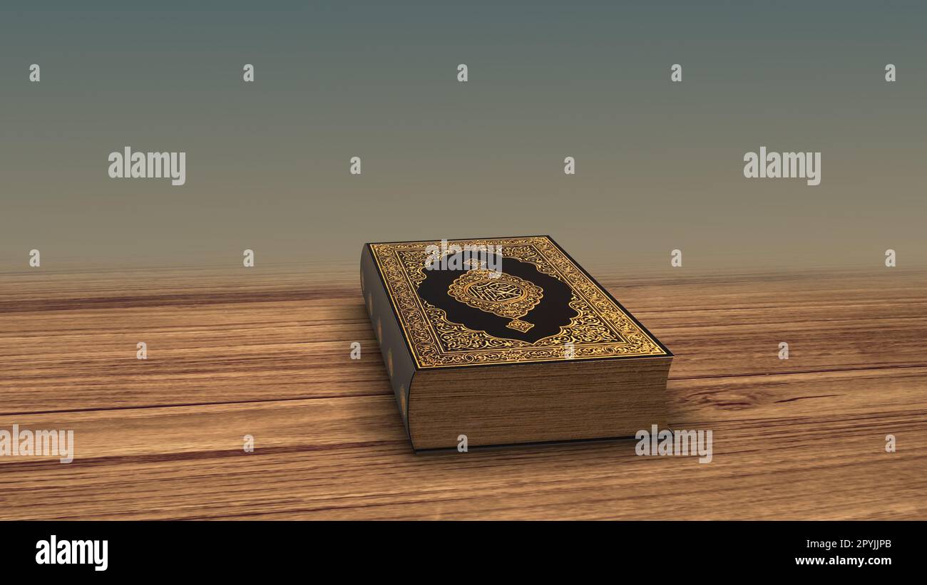 Islamic holy book with magic light particles Stock Photo - Alamy