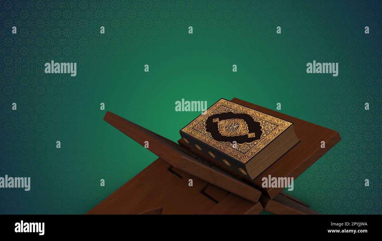 Quran the Islamic Holy Book with Magic Particles Stock Photo - Alamy
