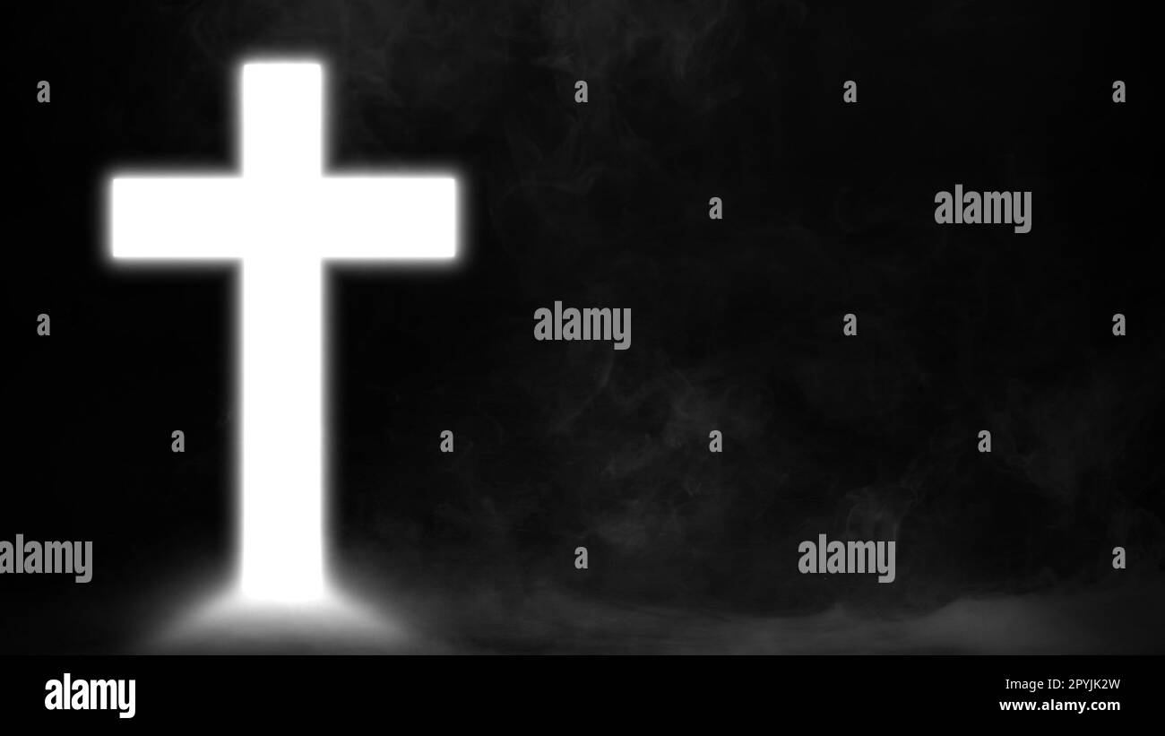 Easter's Divine Light, Zooming in on the Glowing Cross Stock Photo - Alamy