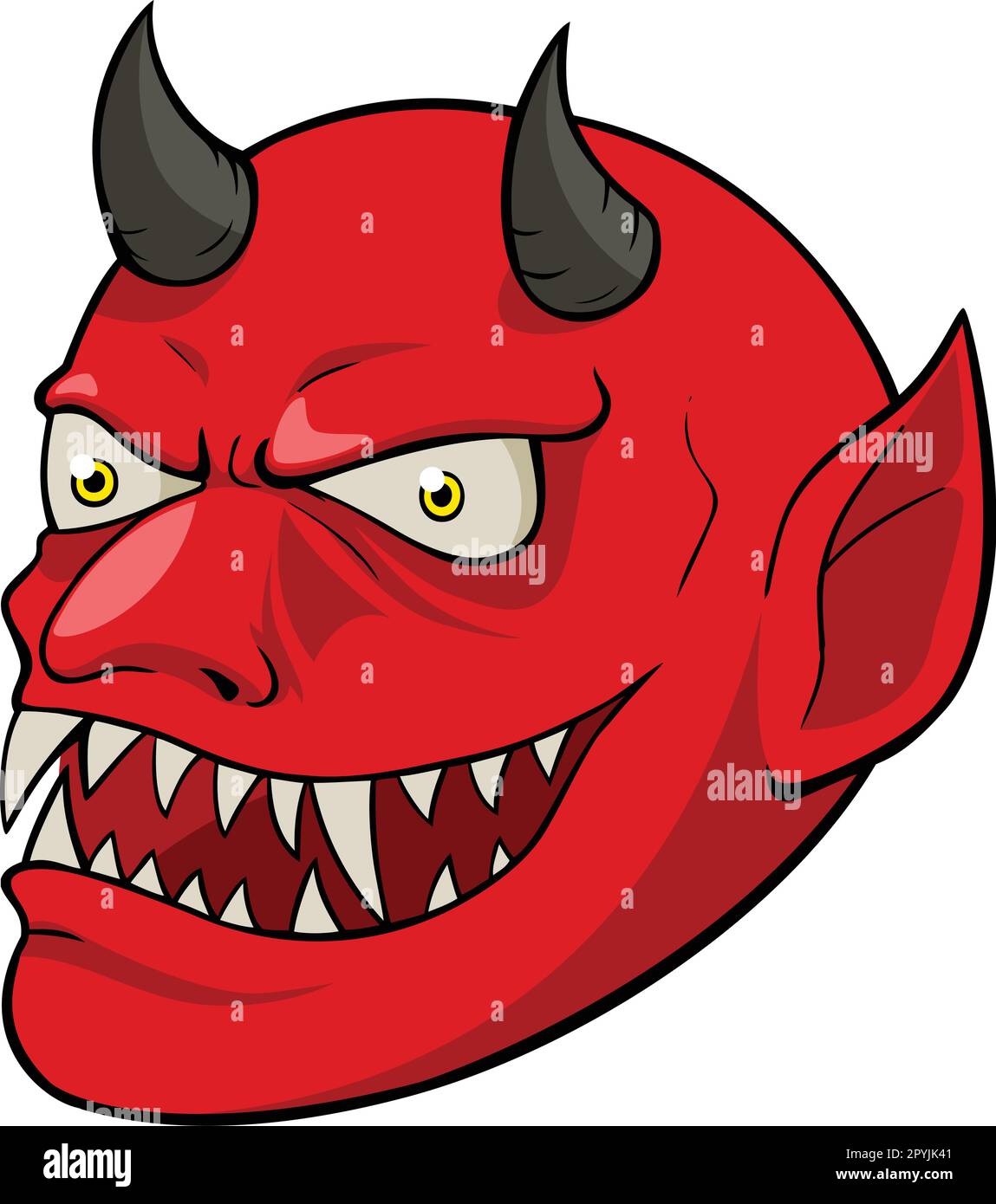 Cartoon illustration of devil head isolated on white Stock Vector Image & Art - Alamy