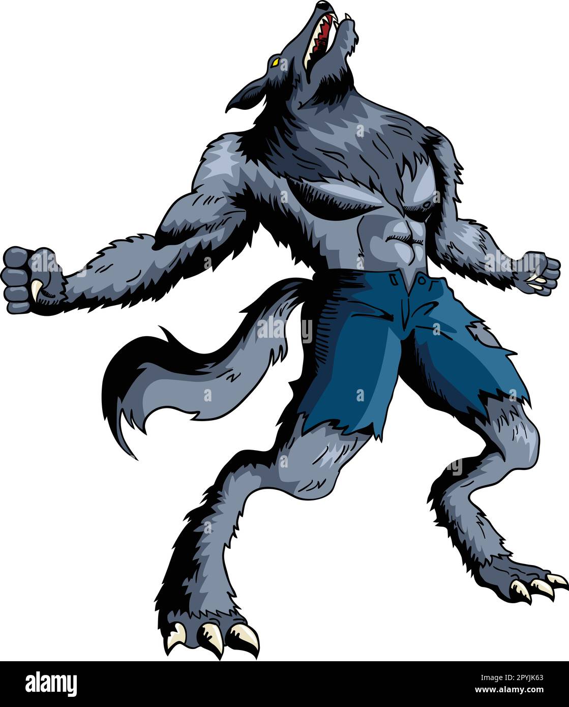 Drawing of a werewolf Stock Vector Images - Alamy