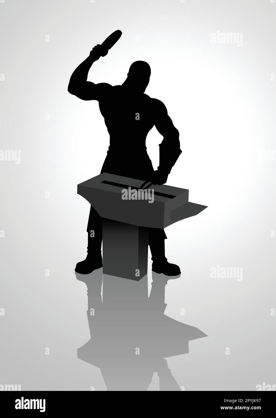 Silhouette illustration of a blacksmith Stock Vector Image & Art - Alamy