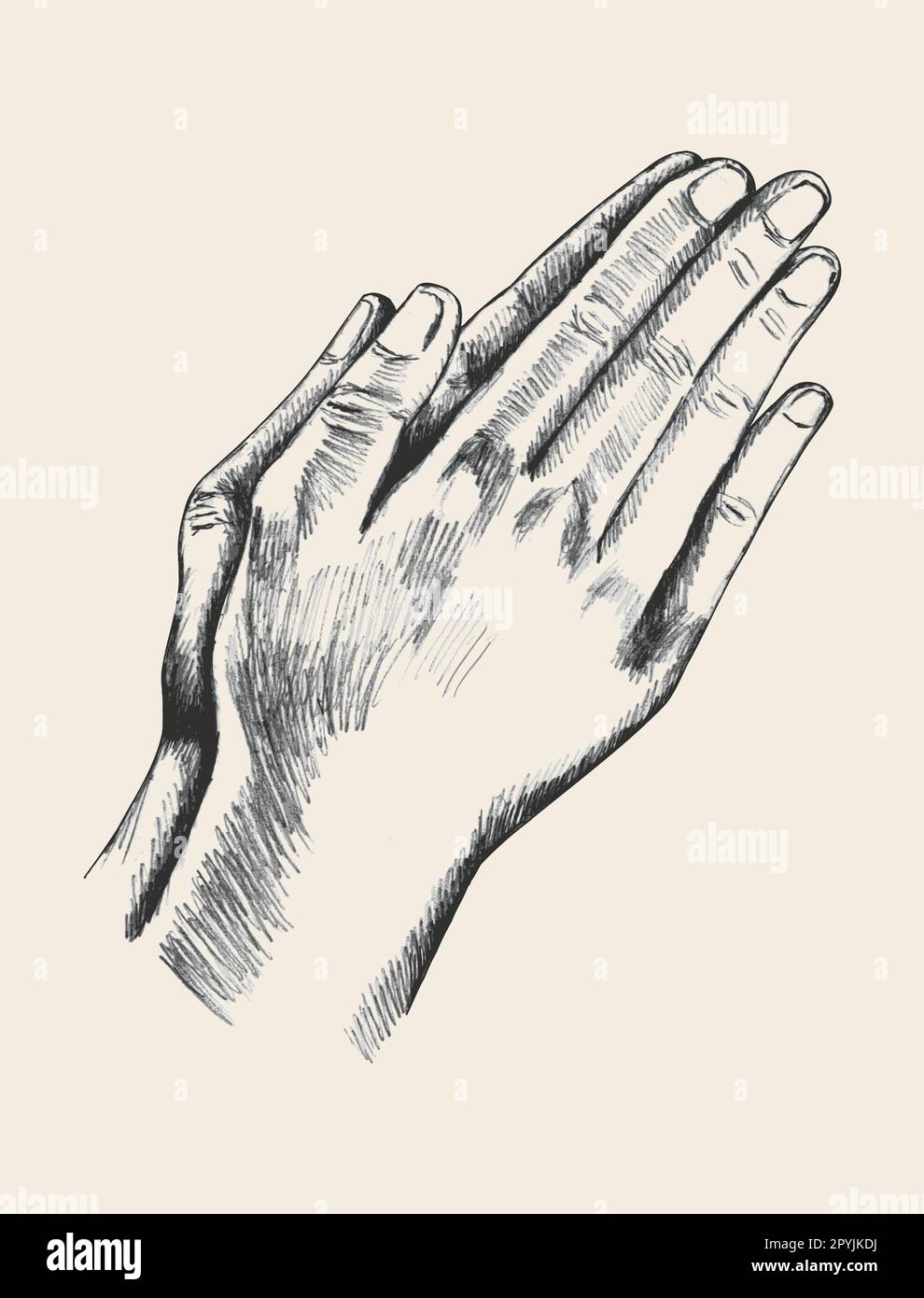 Sketch illustration of praying hand Stock Vector Image & Art - Alamy