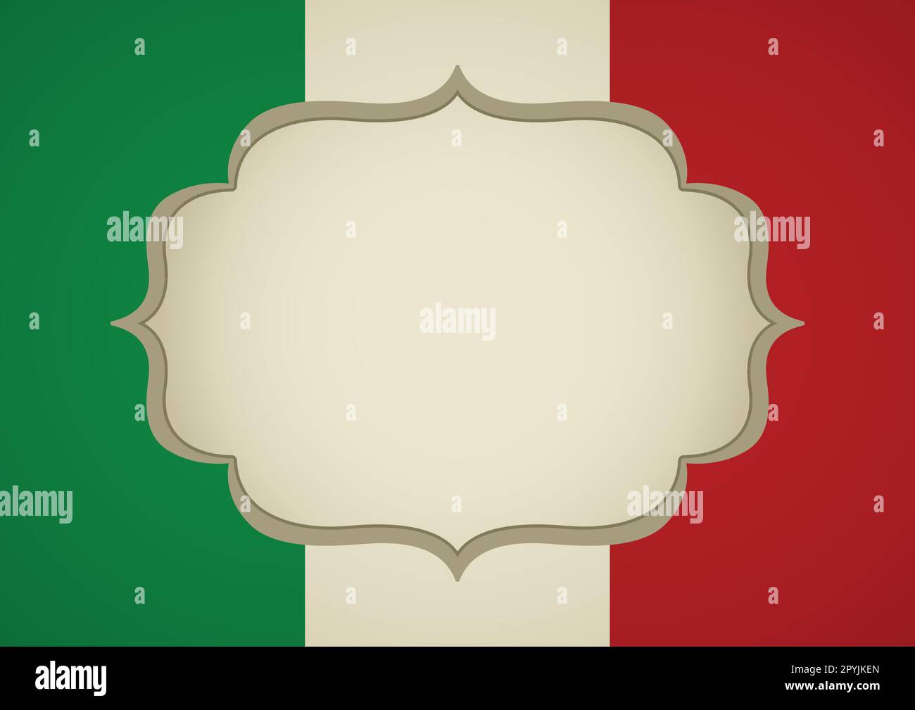 Blank frame on Italy insignia for book cover or background template ...