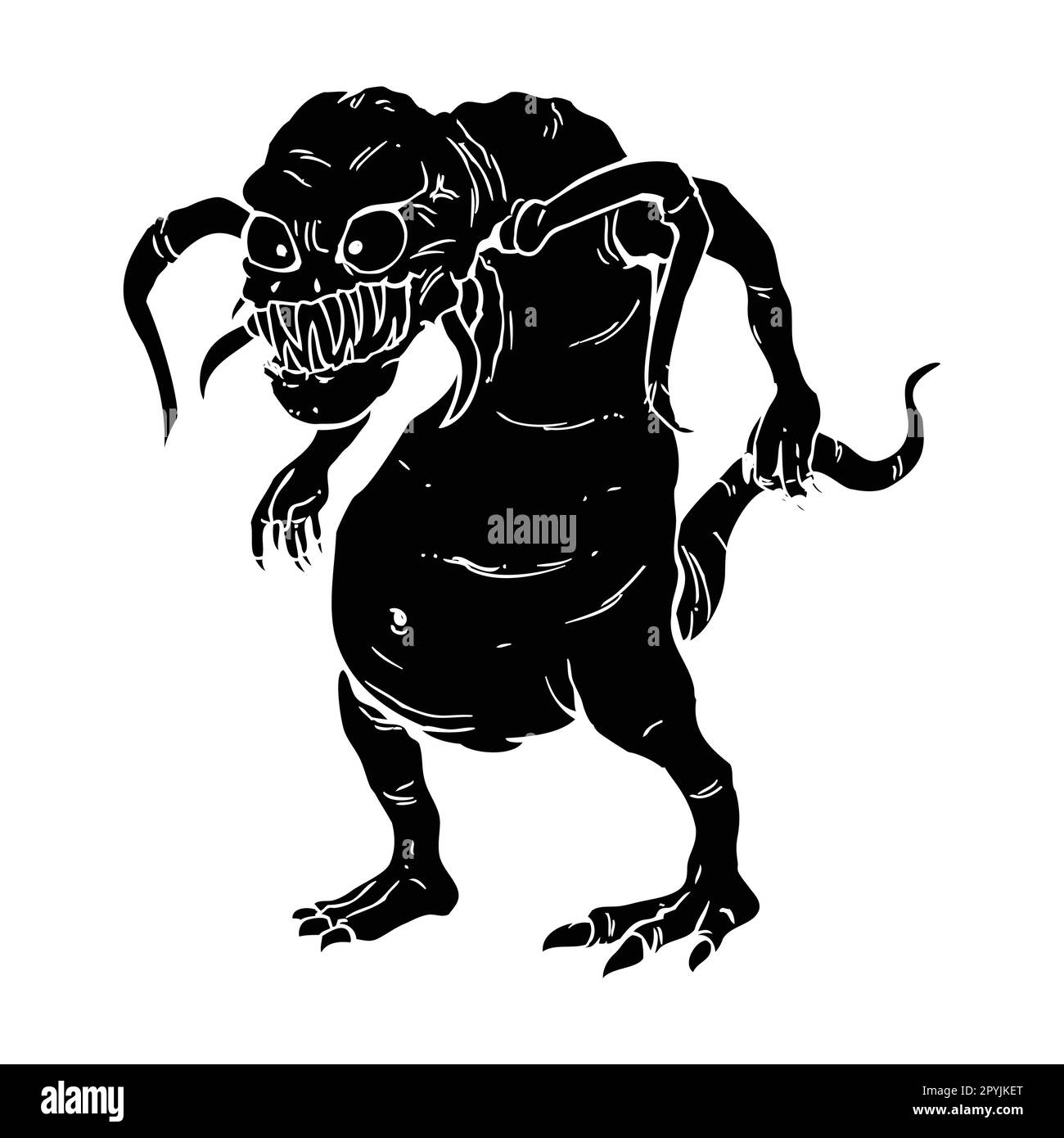 An ugly monster in carved style illustration Stock Vector Image & Art ...