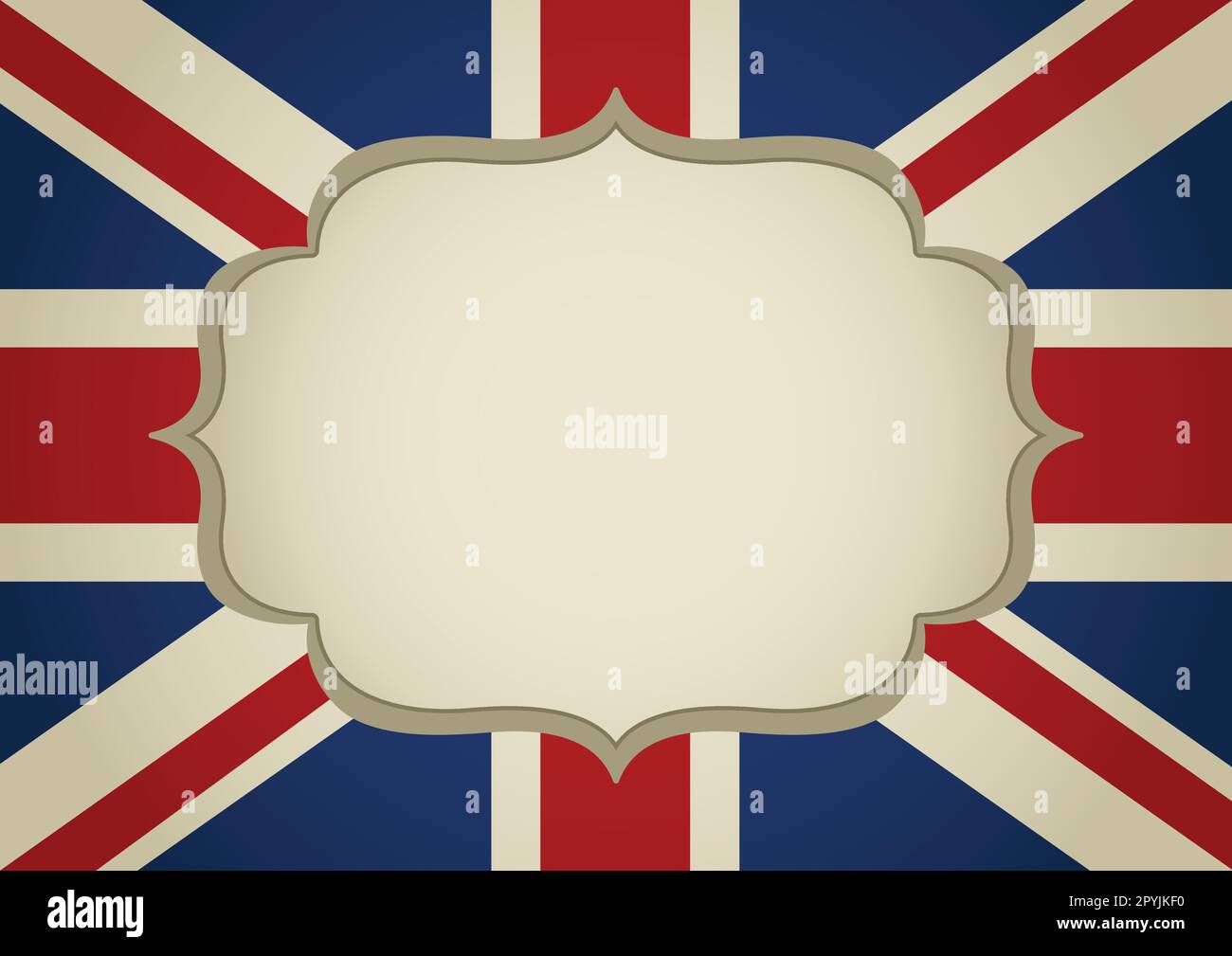 Blank frame on United Kingdom insignia for book cover or background ...