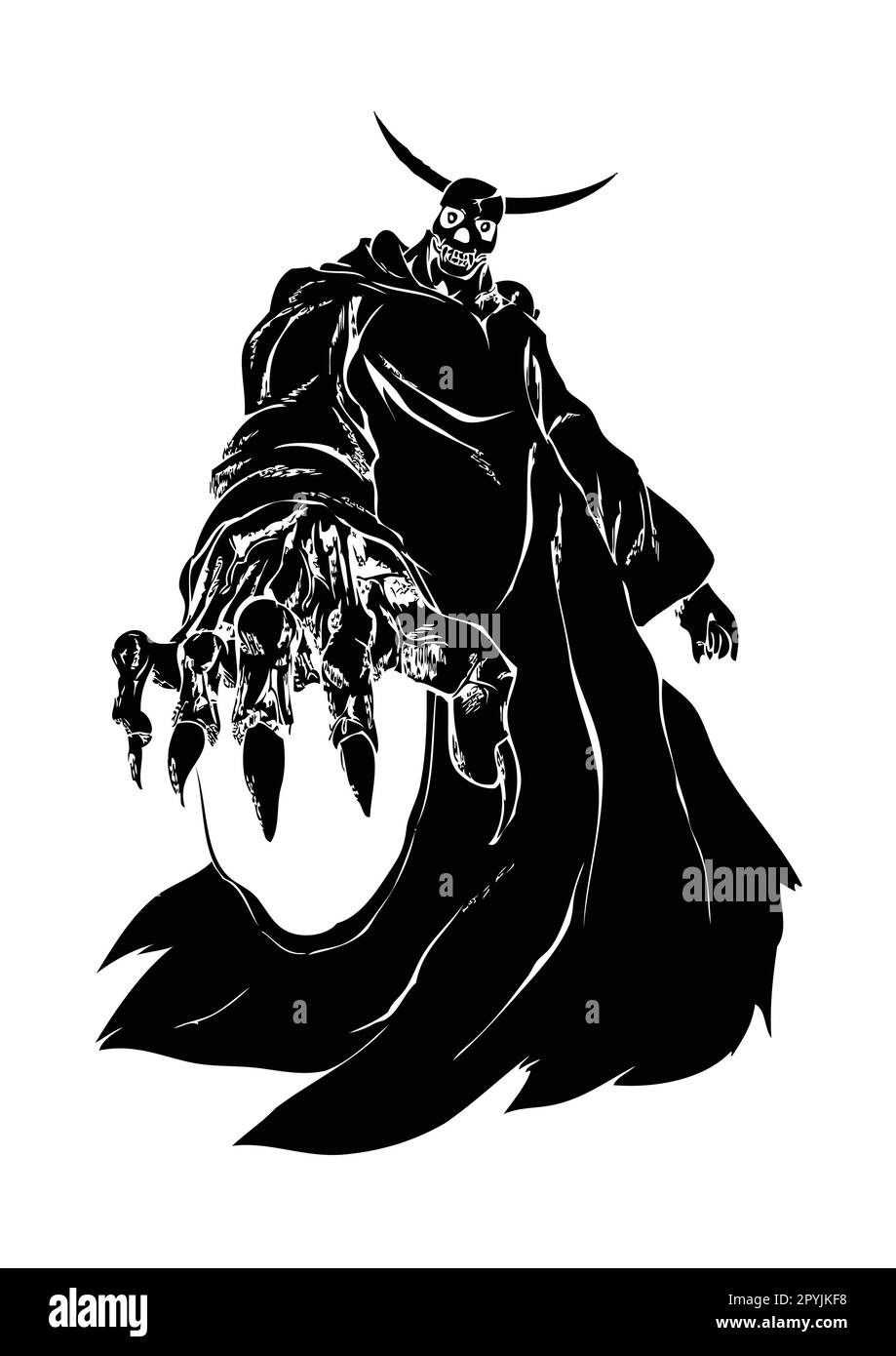 A demon or devil figure in carved style illustration Stock Vector Image ...