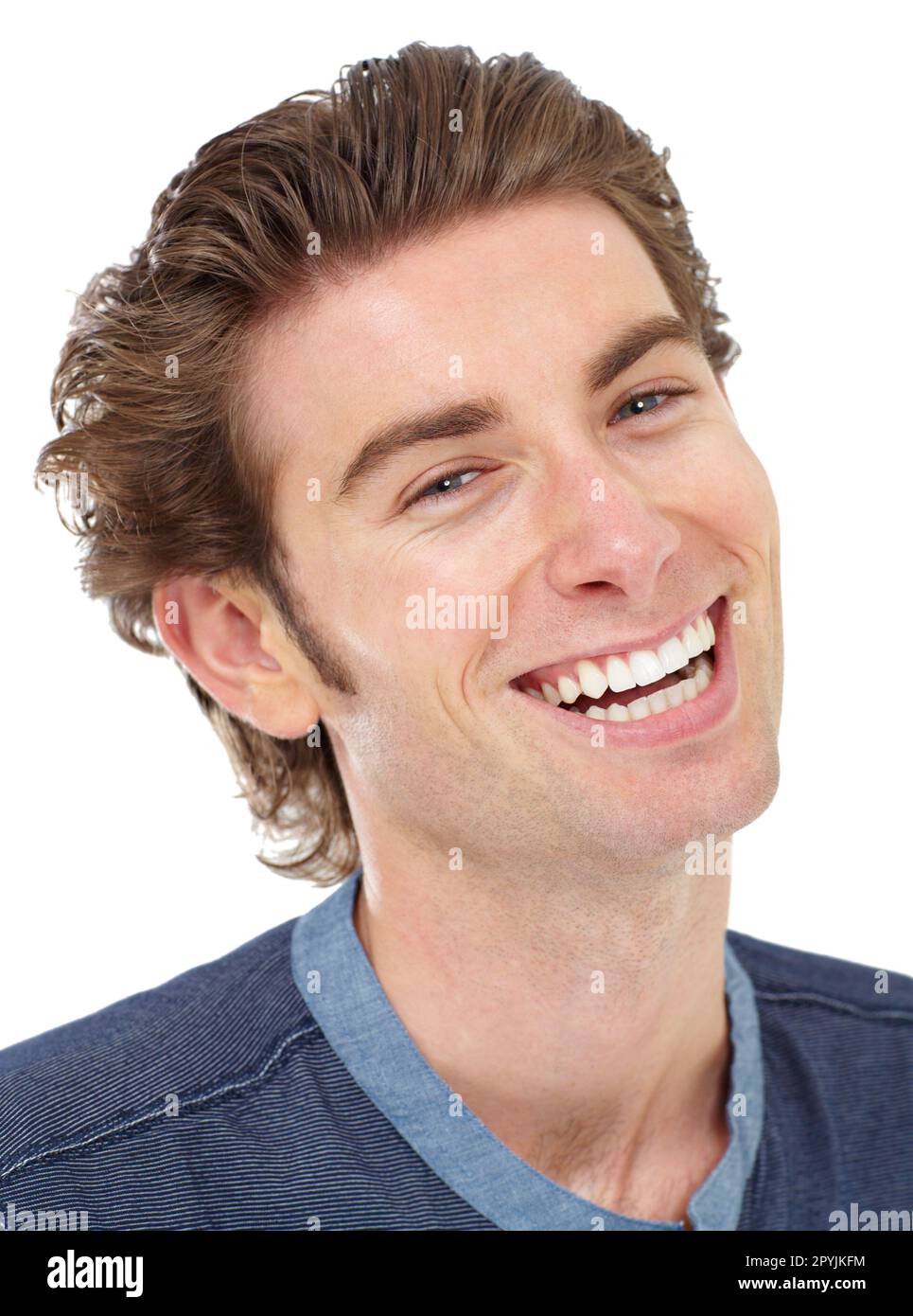 Confidence, portrait and male model in a studio with a positive ...