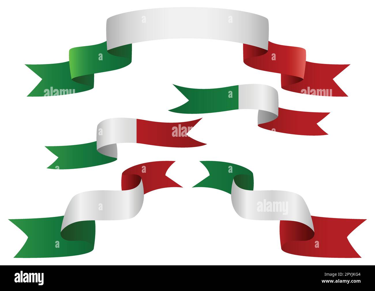 Set of Italy insignia in different shape of ribbons Stock Vector Image ...