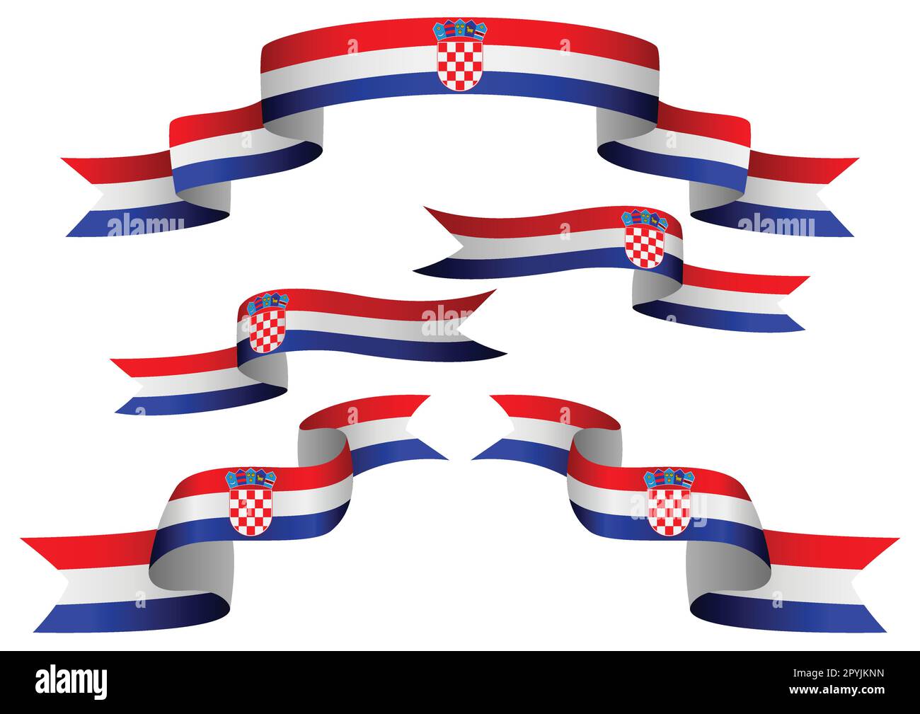 Set of Croatia insignia in different shape of ribbons Stock Vector ...