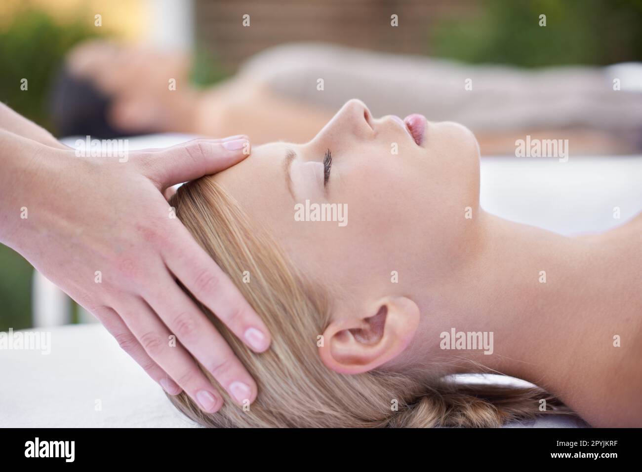 Relax, facial massage, women at reiki spa for health, wellness and ...