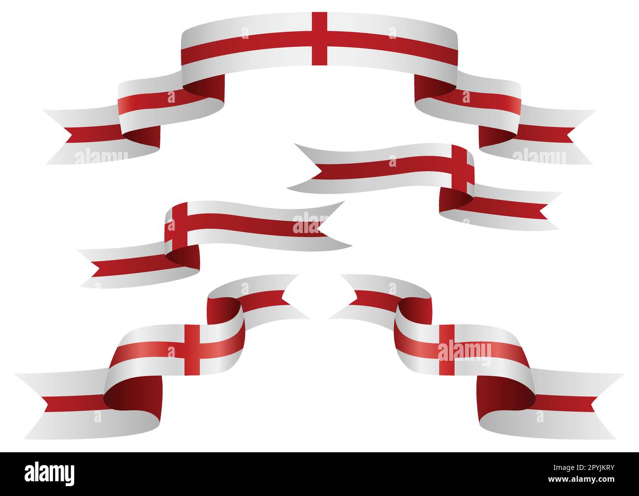 Set of England insignia in different shape of ribbons Stock Vector ...