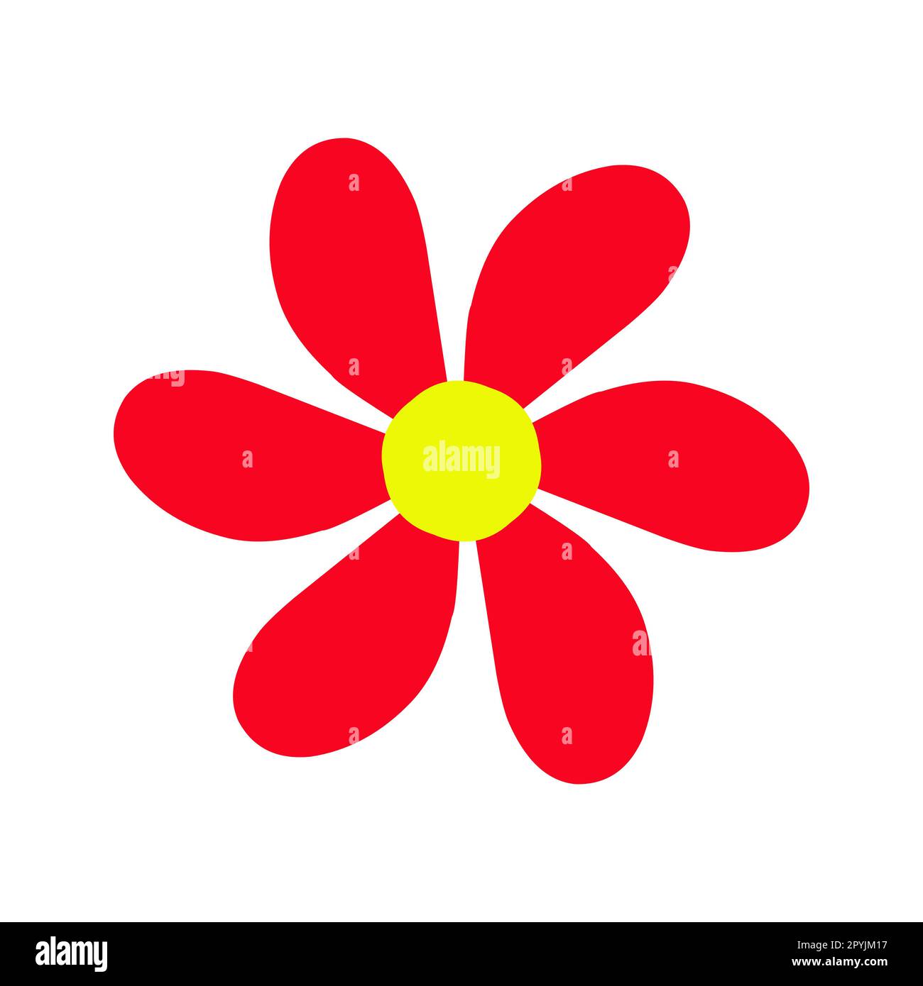 Red flower illustration. Perfect for stickers, icons, logos, poster ...