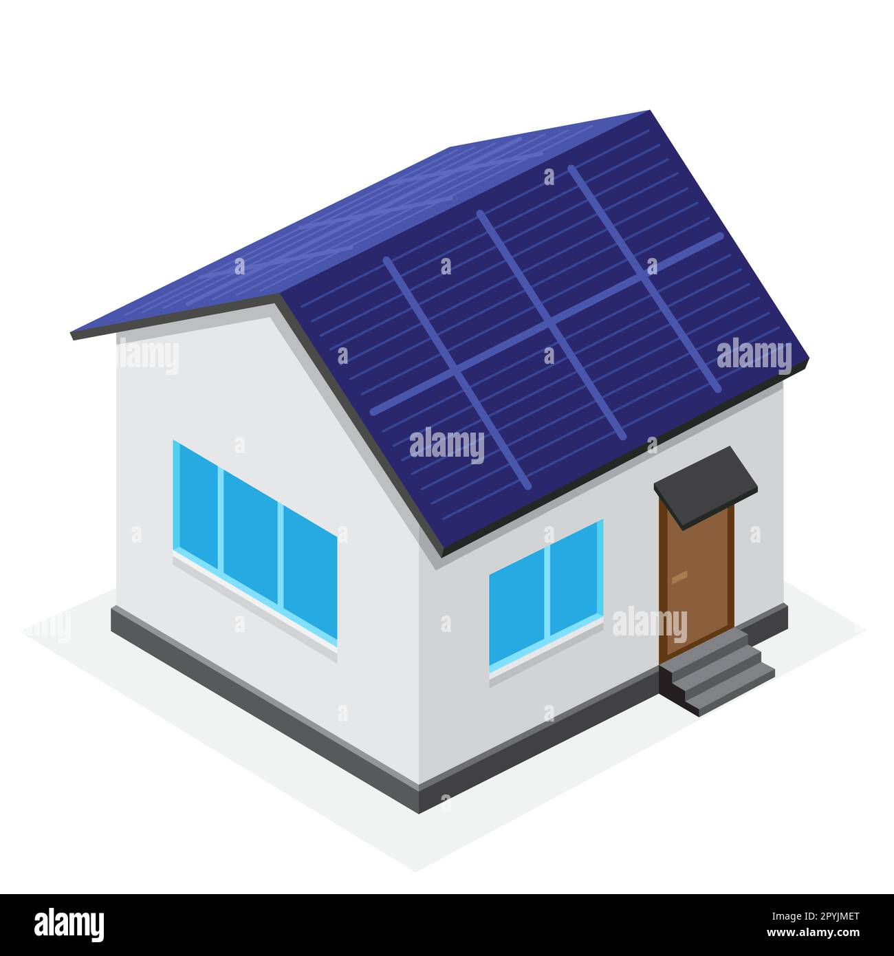 Modern residential house with solar roof Stock Vector Images - Alamy