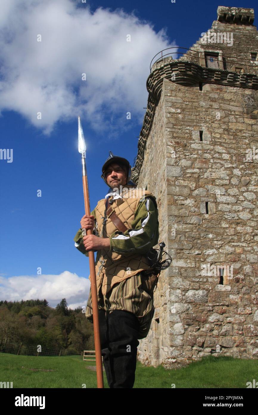 Border reiver at Hollows Tower Stock Photo - Alamy