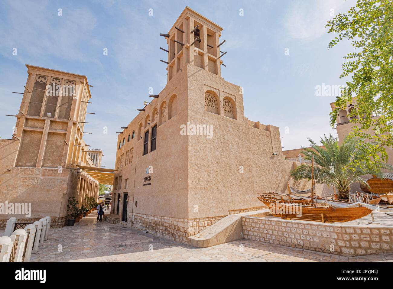 17 January 2023, Dubai, UAE: Al Fahidi district streets and traditional ...