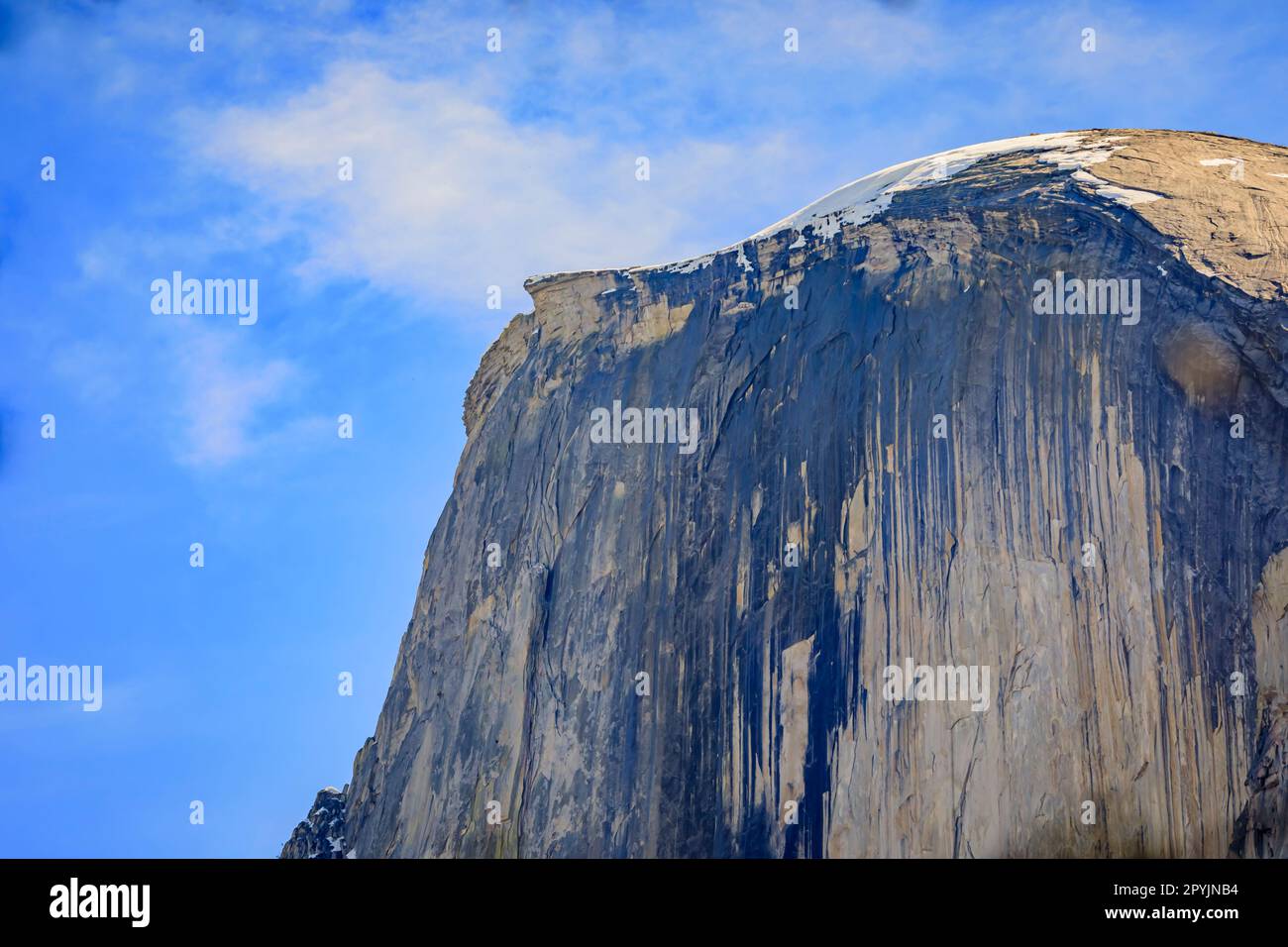 Scenic view of the famous Half Dome granite rock formation in the ...
