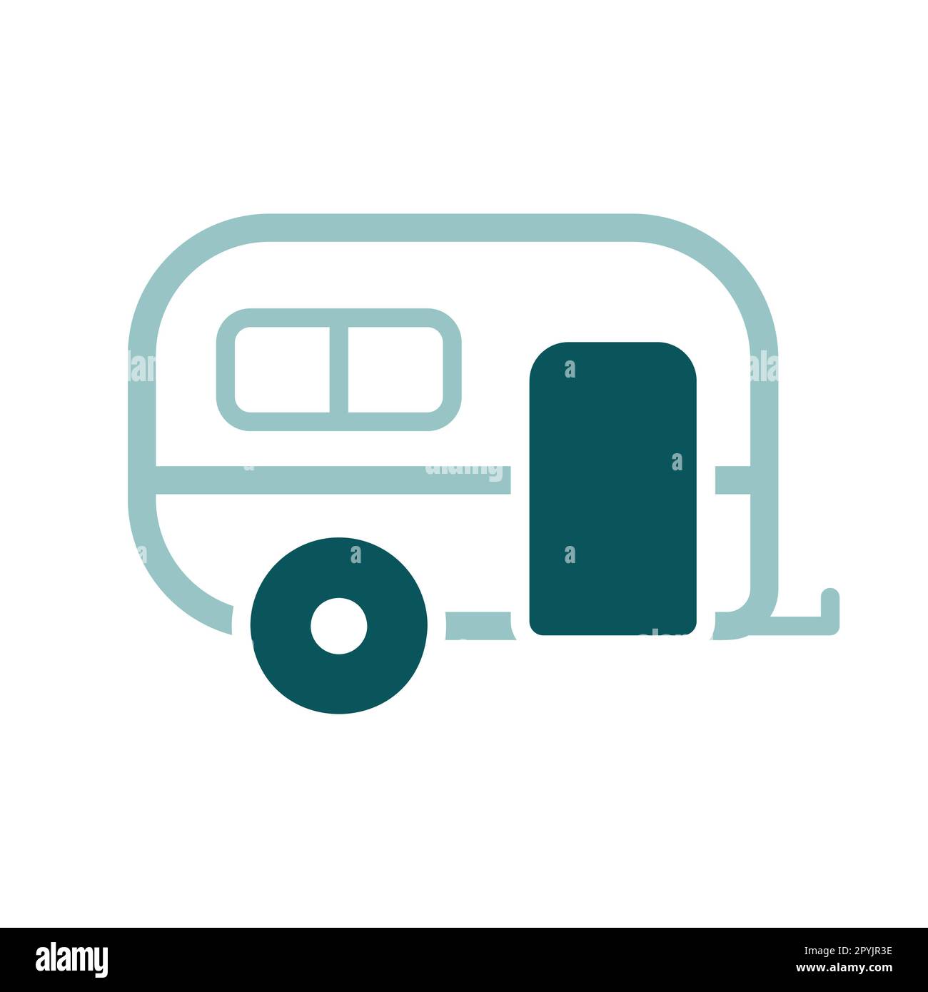 Caravan trailer vector isolated icon. Camping sign. Graph symbol for ...
