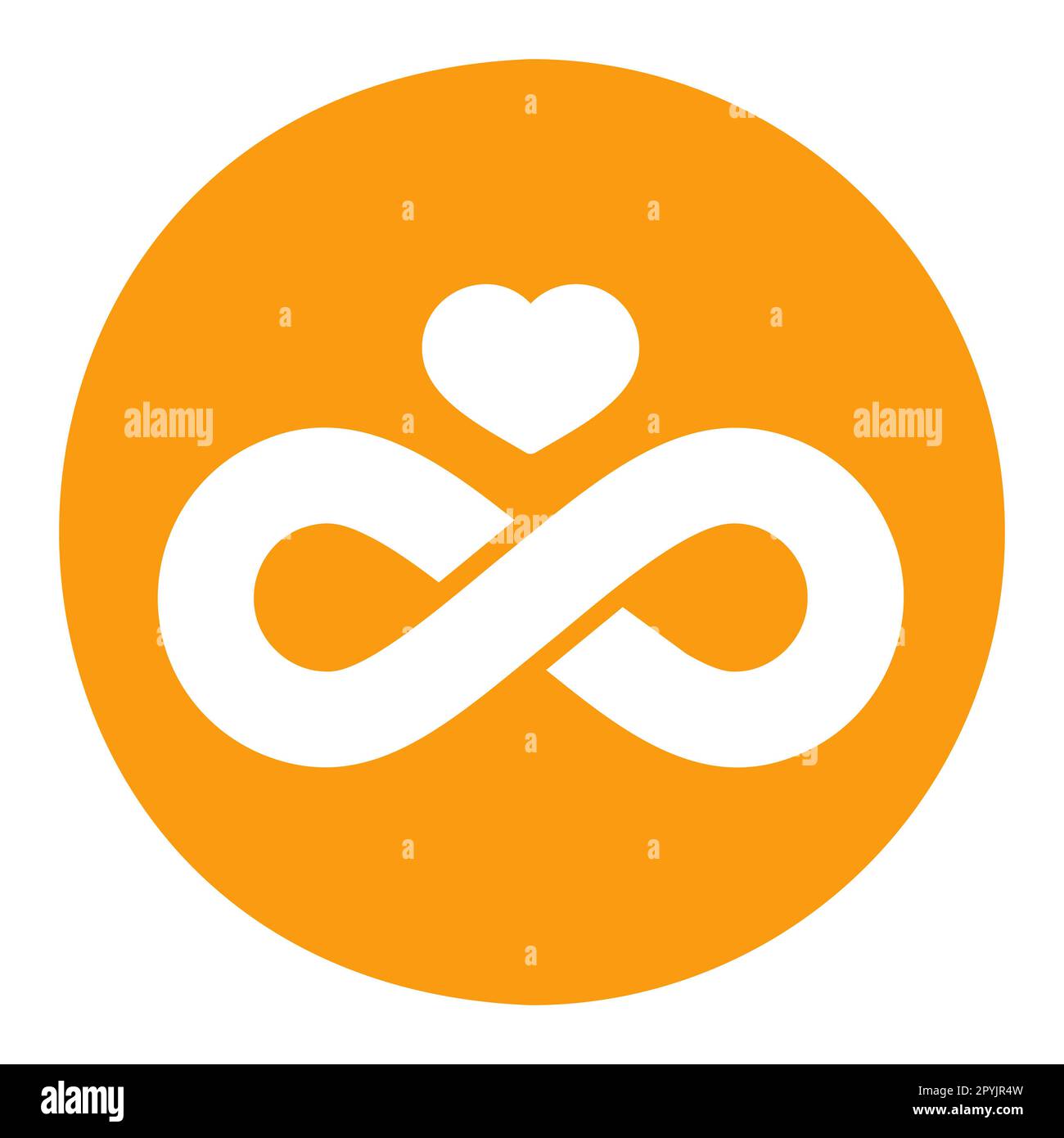 Infinity sign and heart symbol of eternal love isolated glyph icon ...