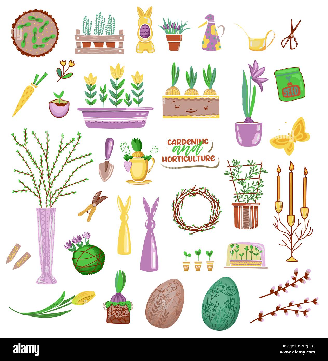 Gardening tools clipart hi-res stock photography and images - Alamy