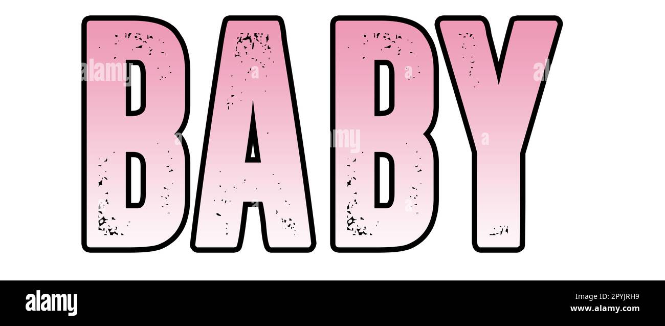pink text word baby on white Stock Photo - Alamy