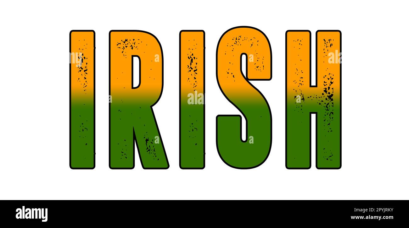Irish, Text word on the white Stock Photo - Alamy