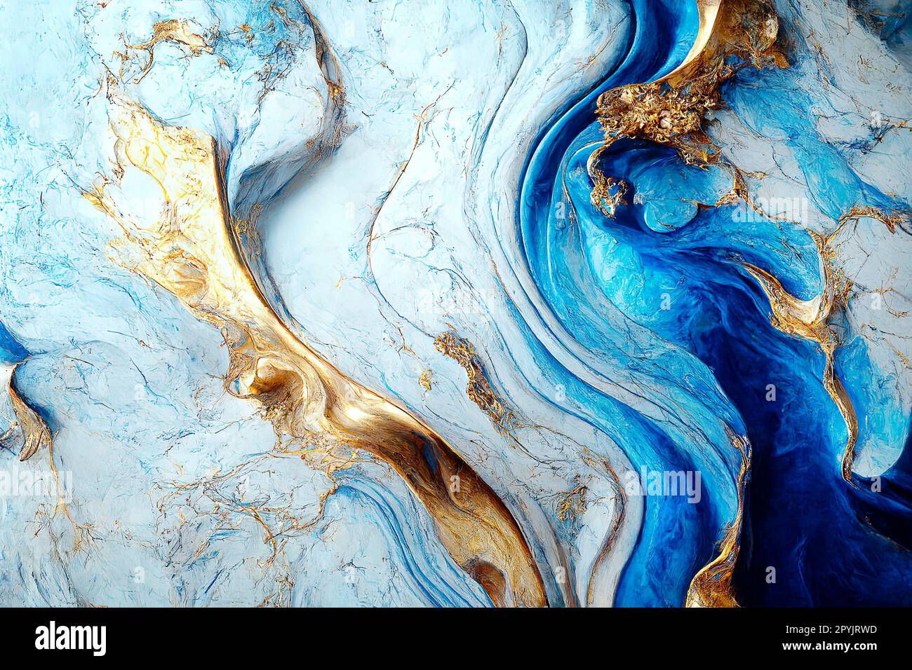 Luxury marble texture background white, blue and gold. Natural stone ...