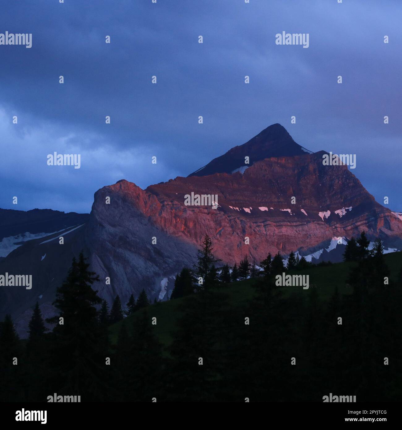 Red lit peak mount hi-res stock photography and images - Alamy