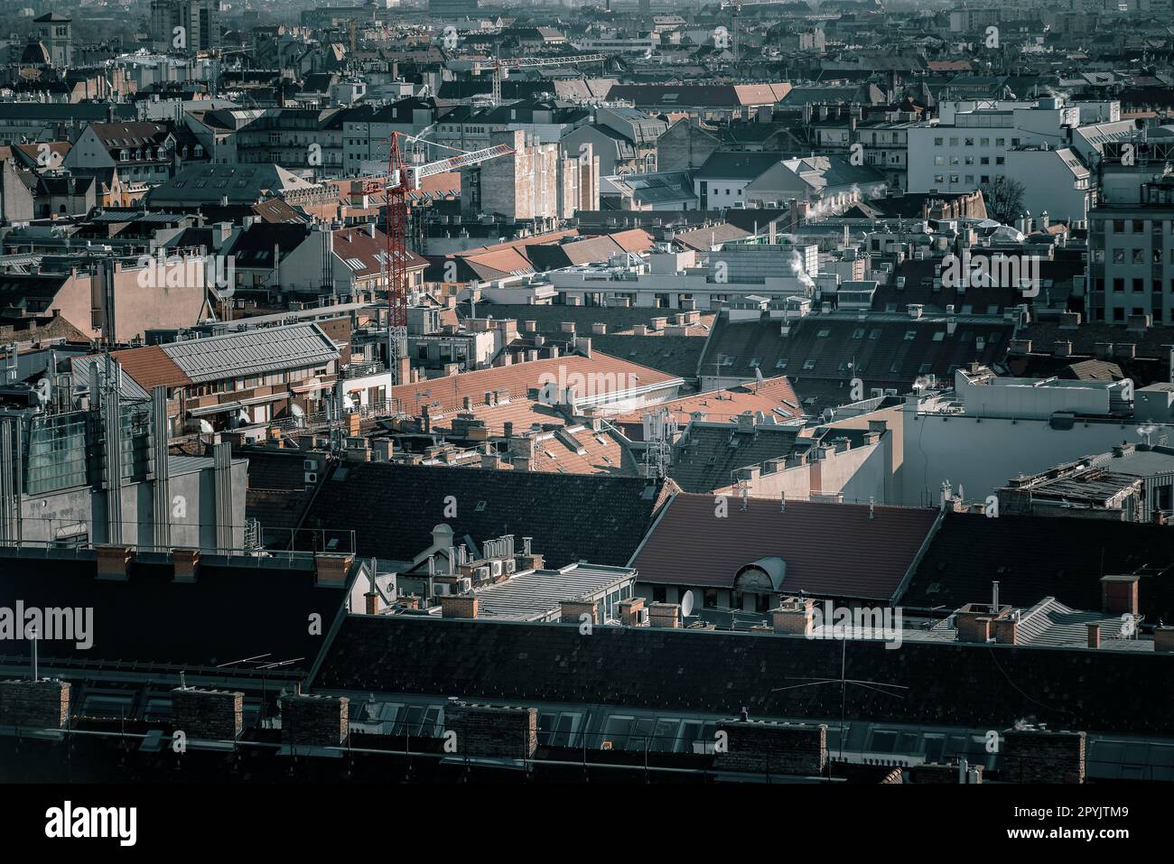 Budapest panoramic rooftop view of old town Stock Photo - Alamy