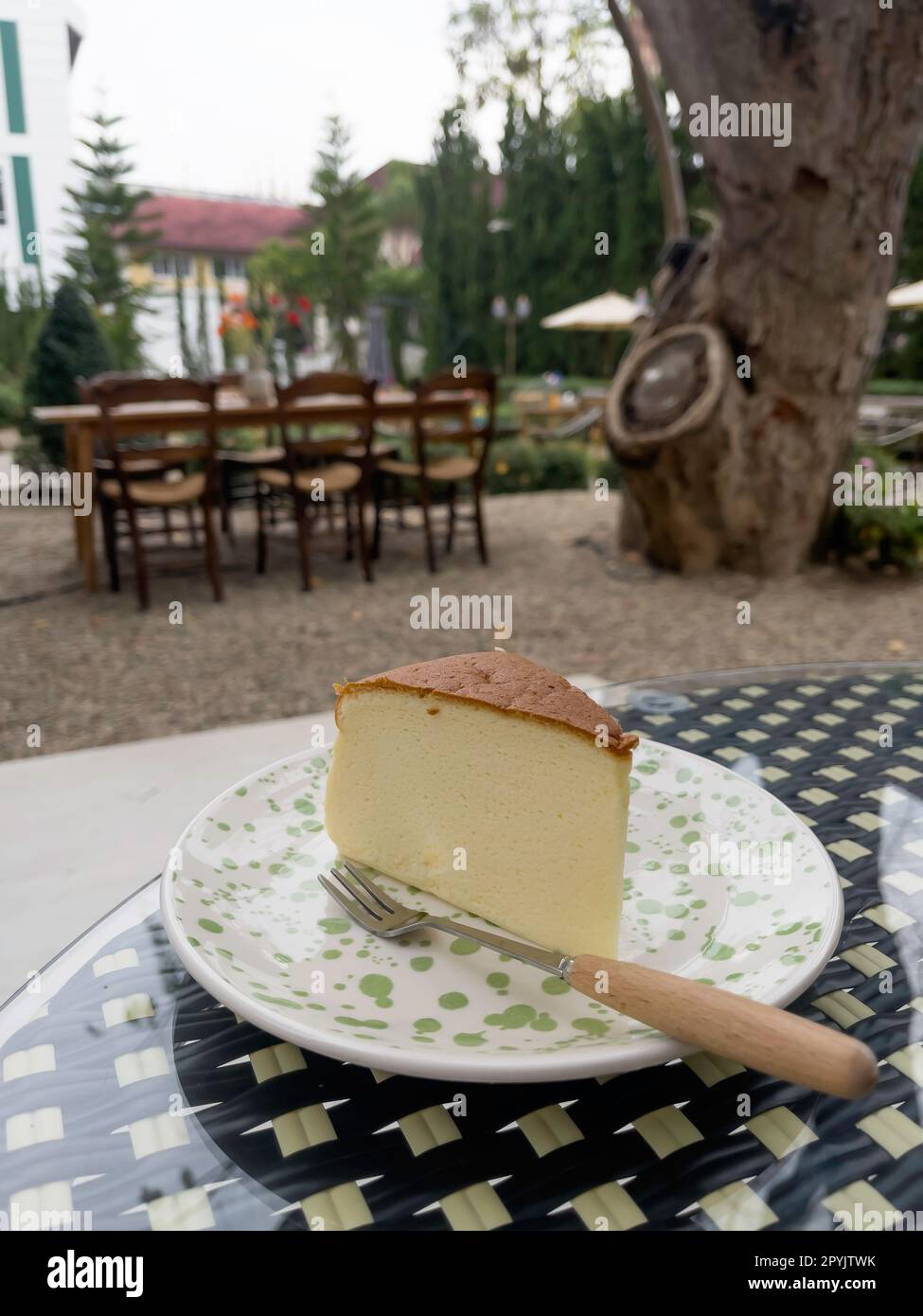 Basque cheesecake in natural hi-res stock photography and images - Alamy
