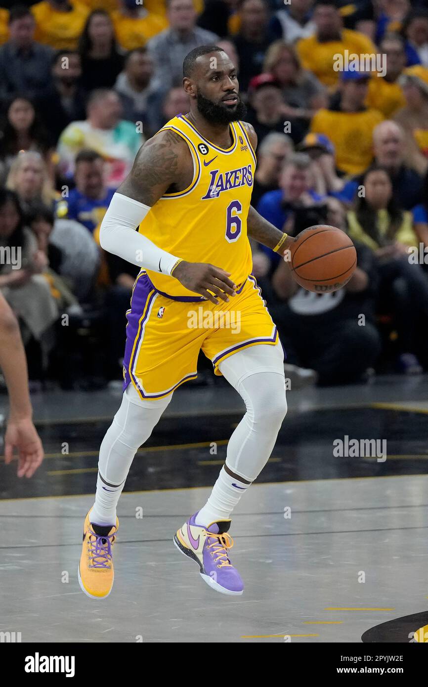 Los Angeles Lakers forward LeBron James (6) during Game 1 of the NBA ...