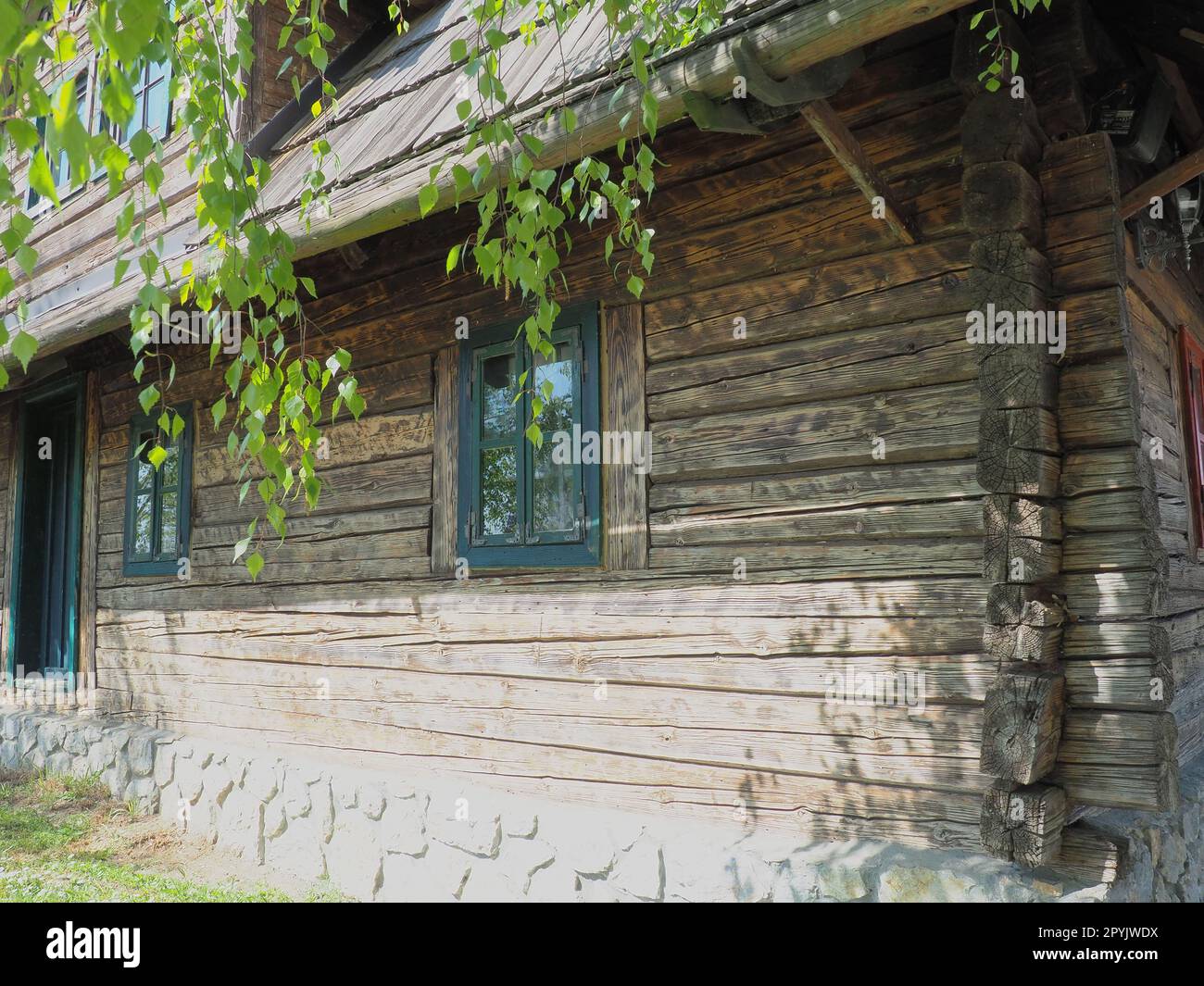 Log village farmhouse. 19th century Bosnian mountain traditional ...