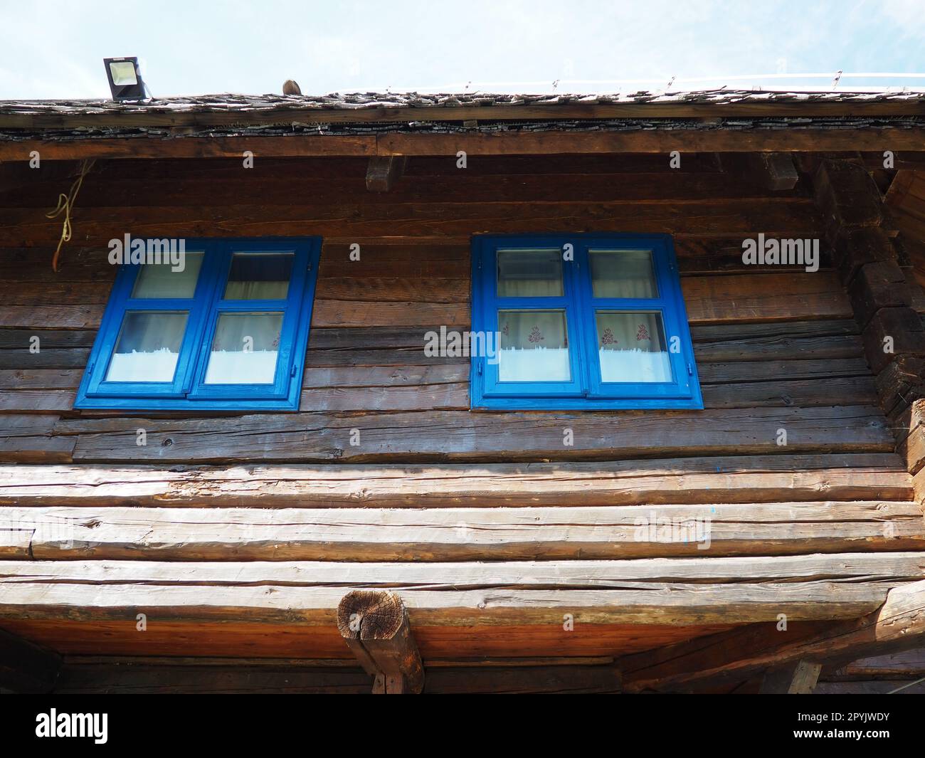 Log village farmhouse. 19th century Bosnian mountain traditional ...