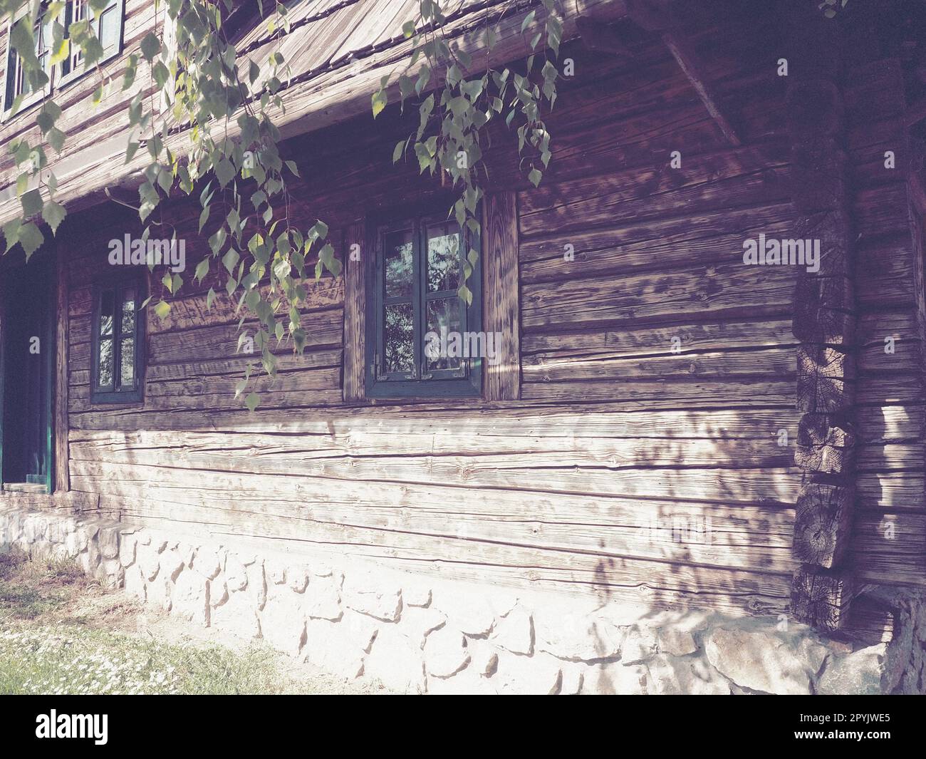 Log village farmhouse. 19th century Bosnian mountain traditional ...