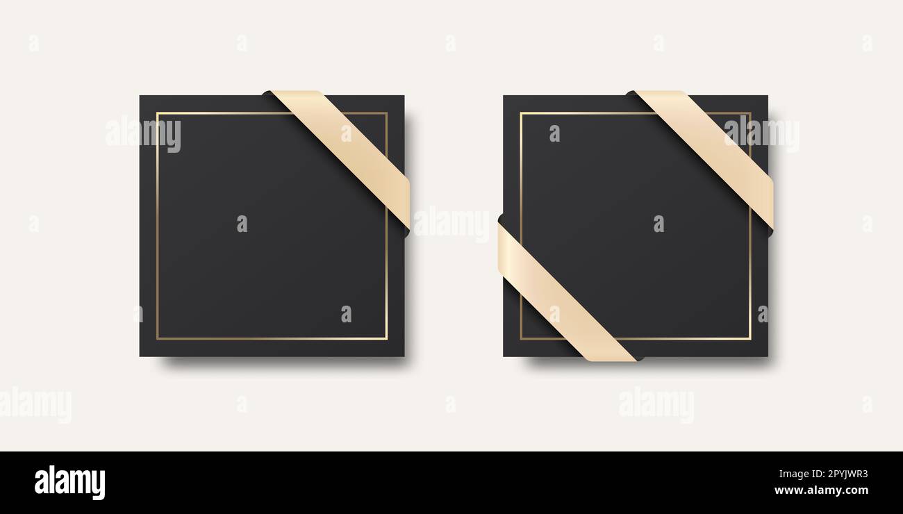 Vector Square Blank Black Card. Booklet, Postcard, Greting Card Design ...